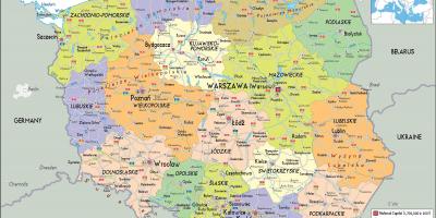 Polen kort: geografiske kort, vej-kort og kort over Polen